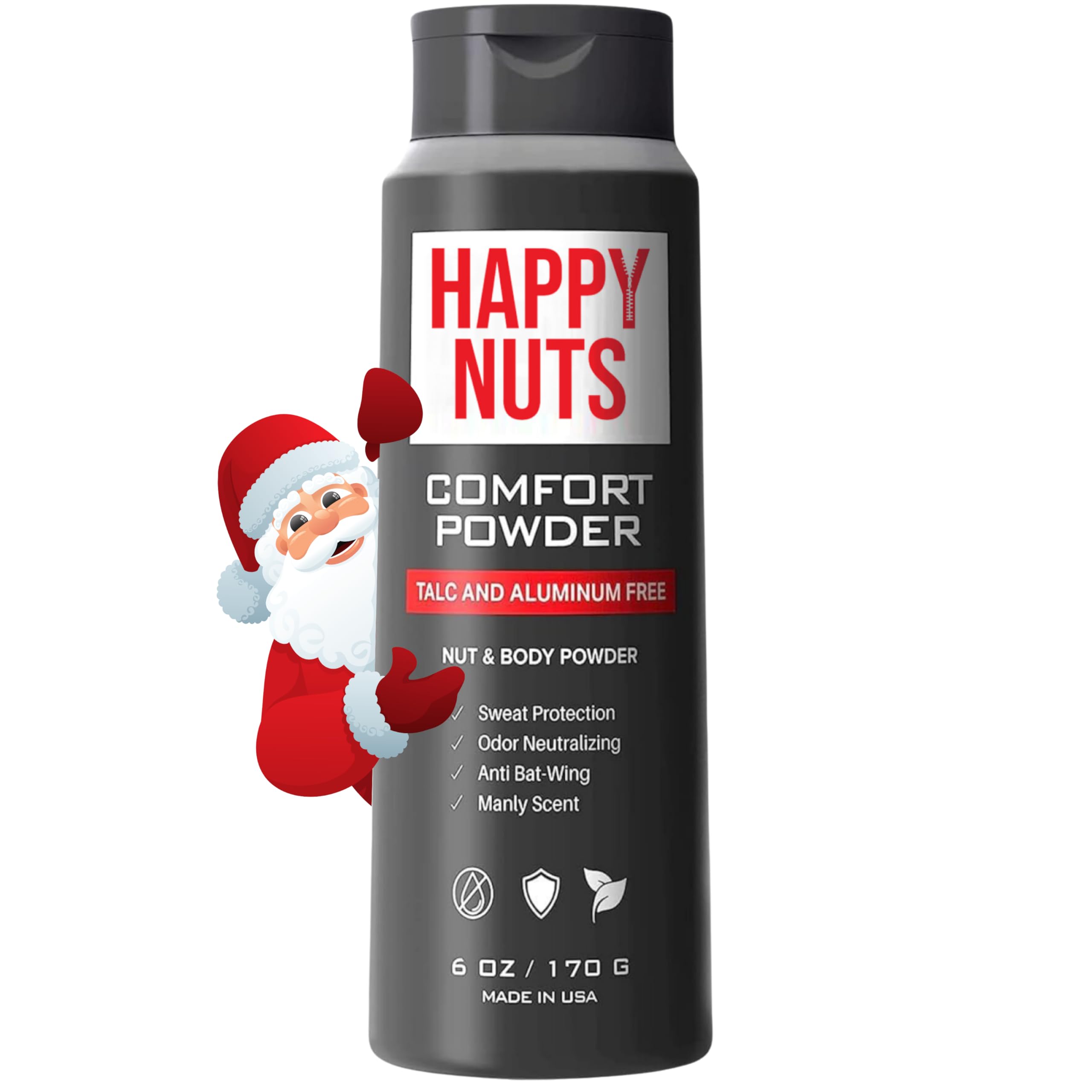 Amazon.com : HAPPY NUTS Comfort Powder - Anti Chafing & Deodorant ...