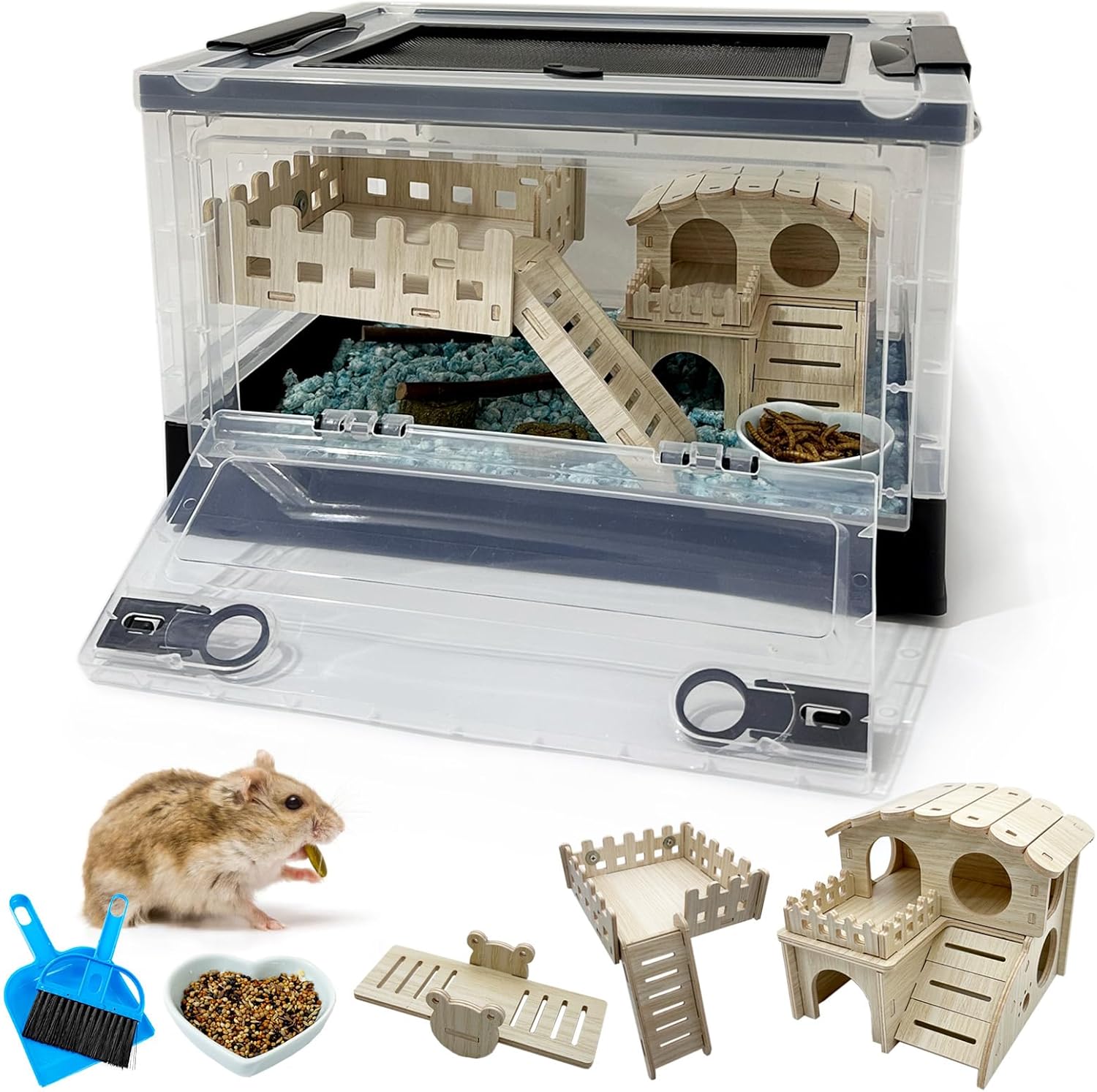 Amazon.com : Niwaes Foldable Dwarf Hamster Cages Kits 6 Pack Portable ...
