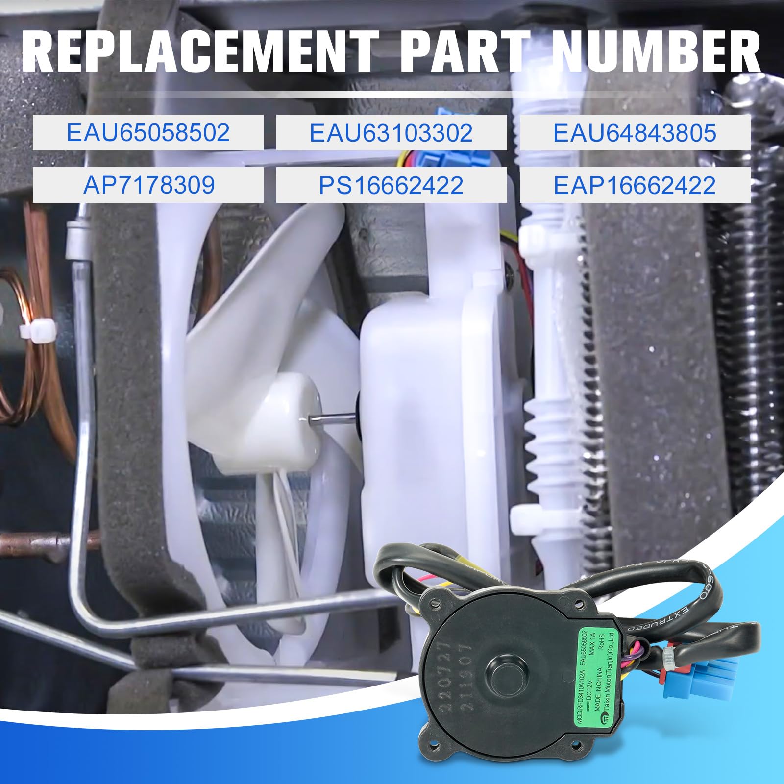 Snapklik.com : Aumtoni EAU65058502 Refrigerator Fan Motor Compatible