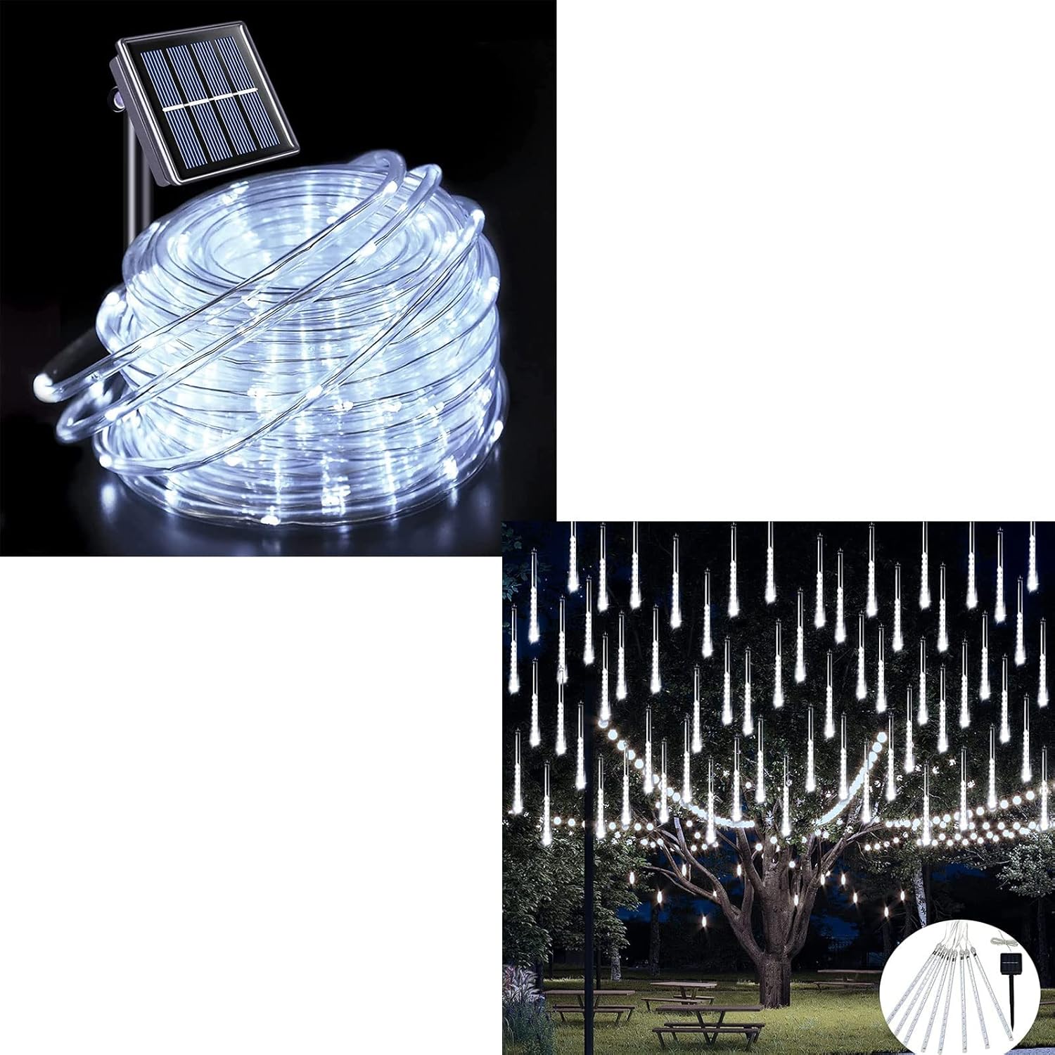 JMEXSUSS 200 LED Solar Rope Lights, 66ft 8 Modes, Outdoor/Indoor, LED ...