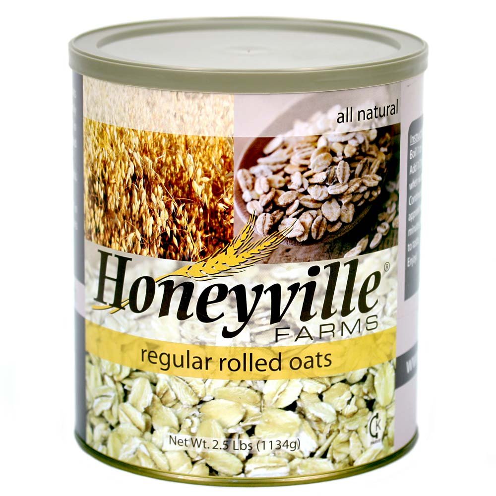 Amazon.com: Regular Rolled Oats - 2.5 Pound Can : Grocery & Gourmet Food