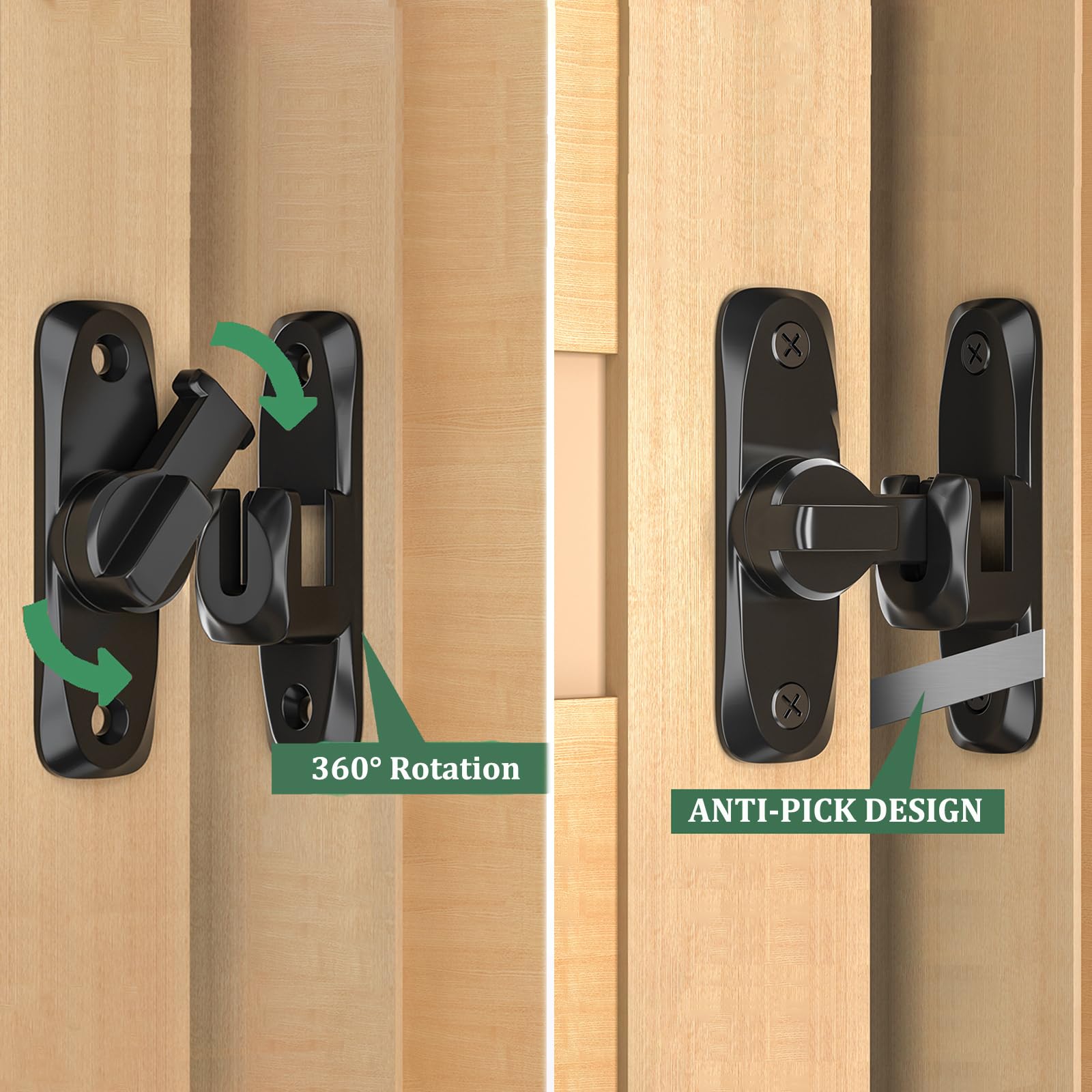 Snapklik.com : Barn Door Lock, 90/180 Degree Gate Latches, Zinc Alloy ...