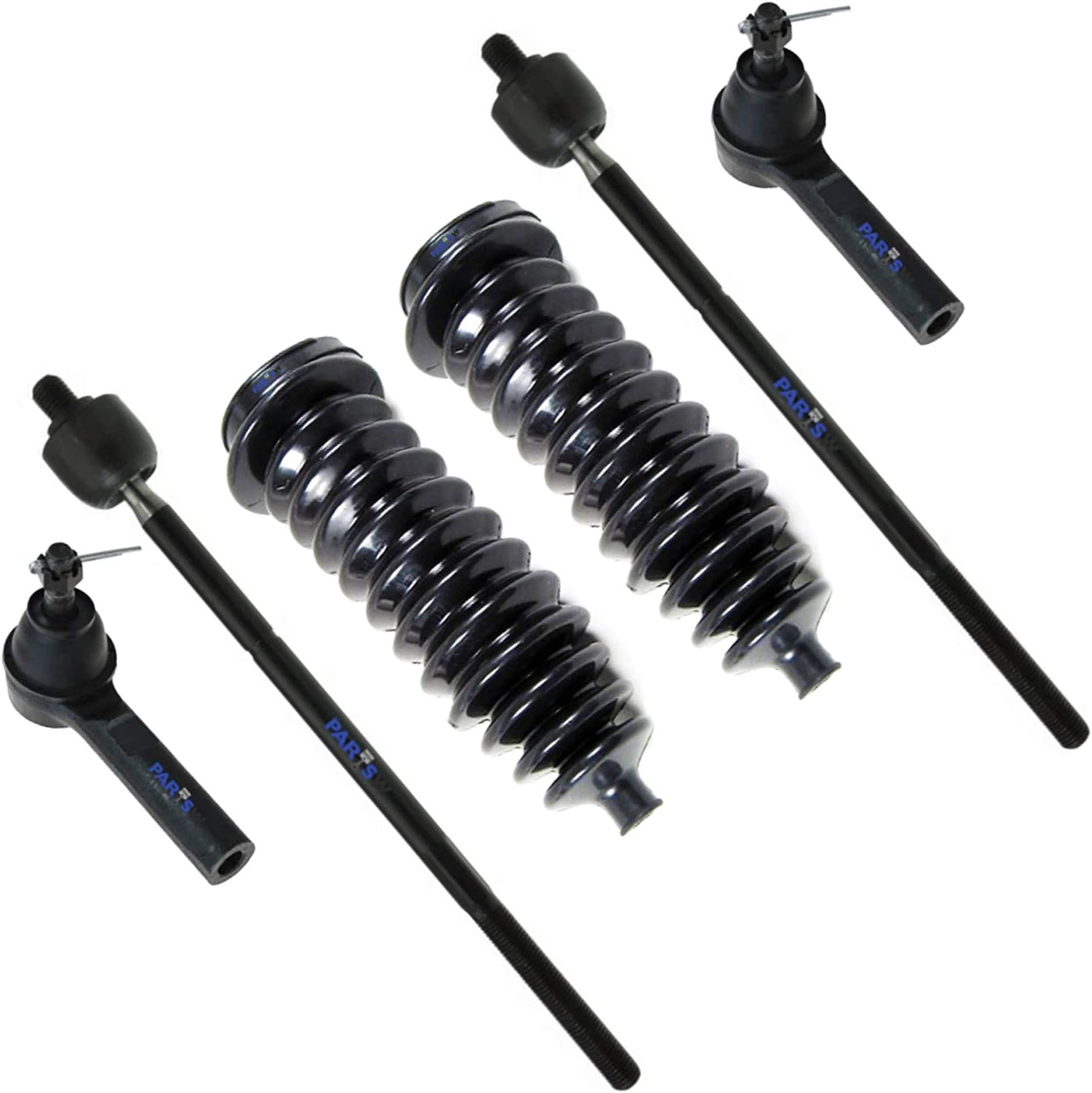 Amazon.com: 6 Pc Front Inner & Outer Tie Rod Ends Rack and Pinion ...