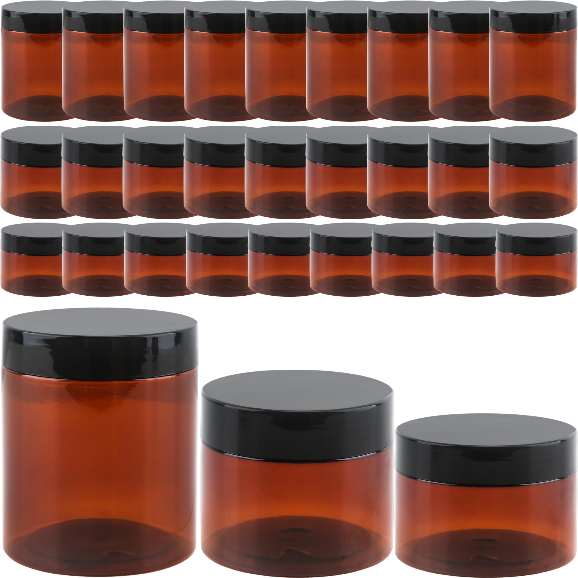 Amazon.com: Conagel 30 Pack Amber Plastic Jars with Lids Empty ...
