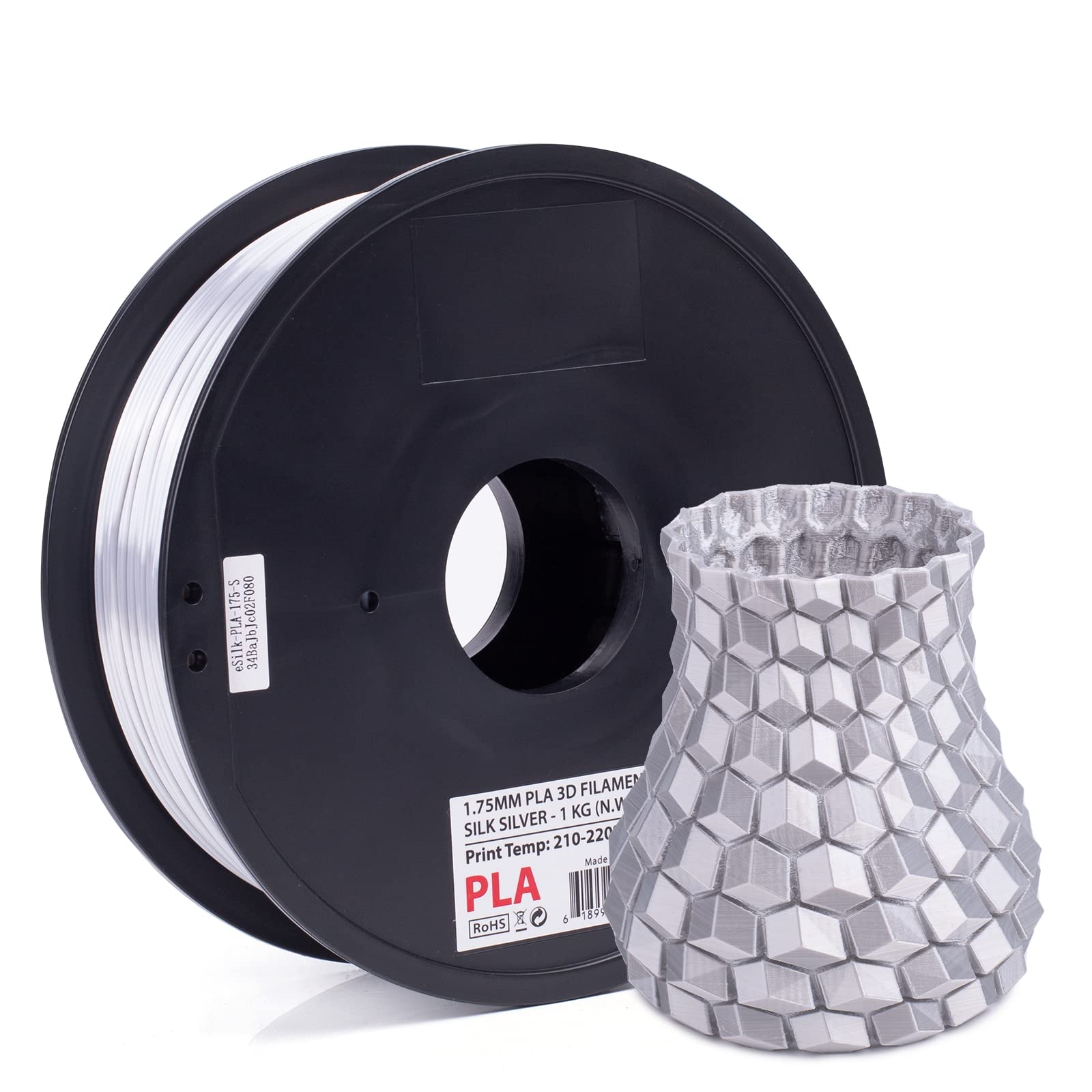 Snapklik.com : Micro Center Inland Silk PLA 3D Printer Filament, Silver ...