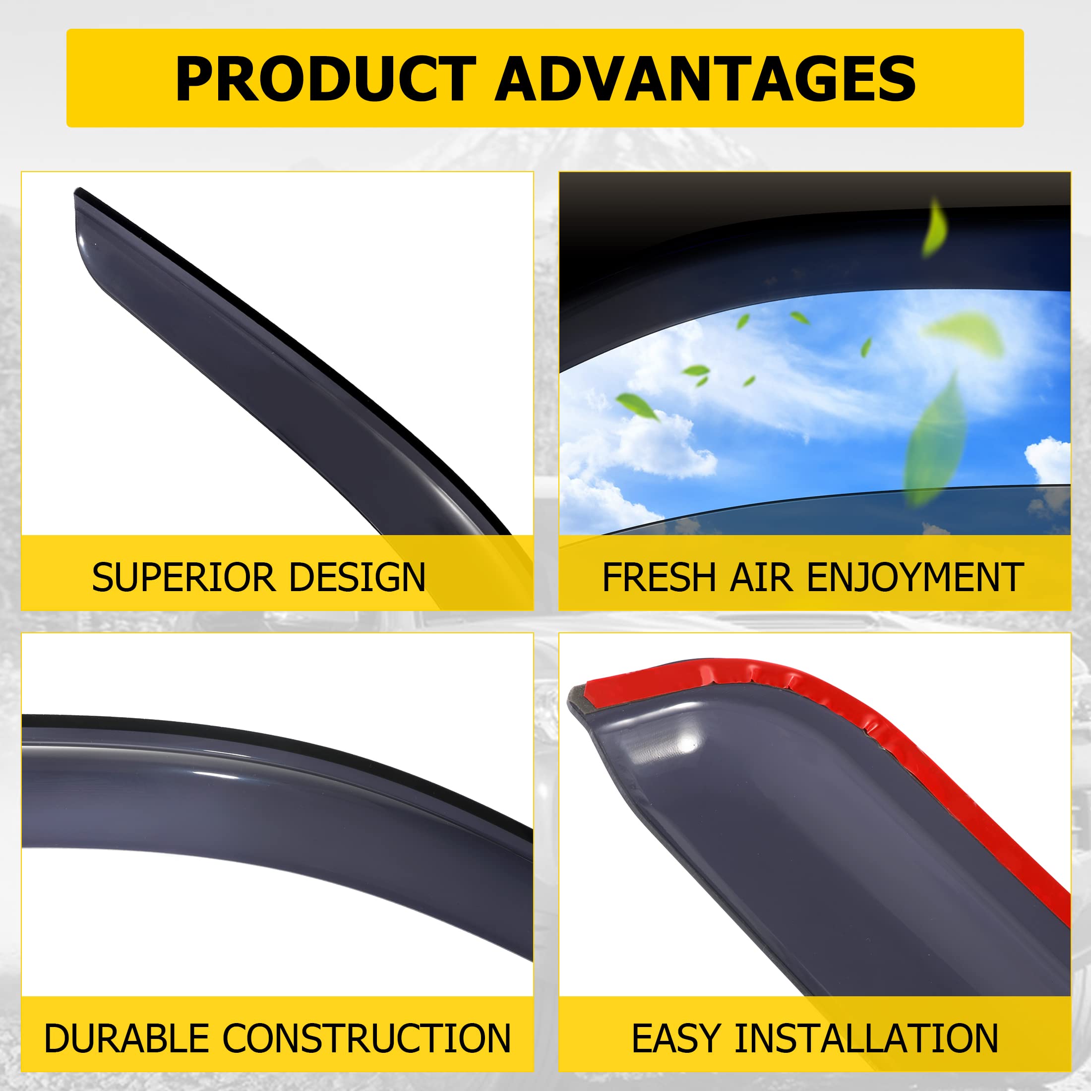 Snapklik.com : AUXMART Tundra Window Visors Side Window Deflector ...