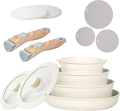 Amazon.com: Ceramic Nonstick 12 Piece Cookware Set,Teal Ombre Pots and ...