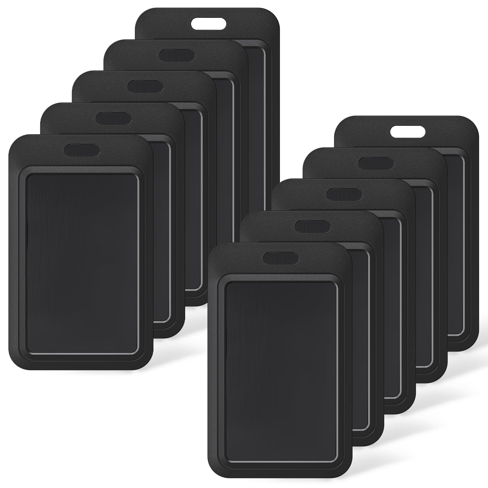 Snapklik.com : Uniclife 10 Pack Sliding ID Badge Holder Hard Black ...