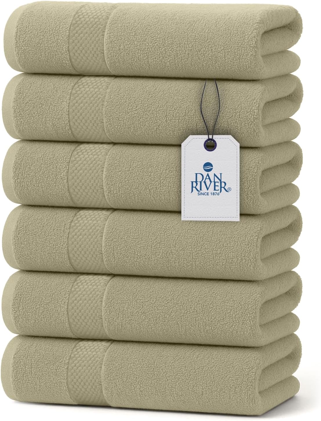 Amazon.com: DAN RIVER 6-Pack Premium Hand Towels (16x28 Inches) - 100% ...