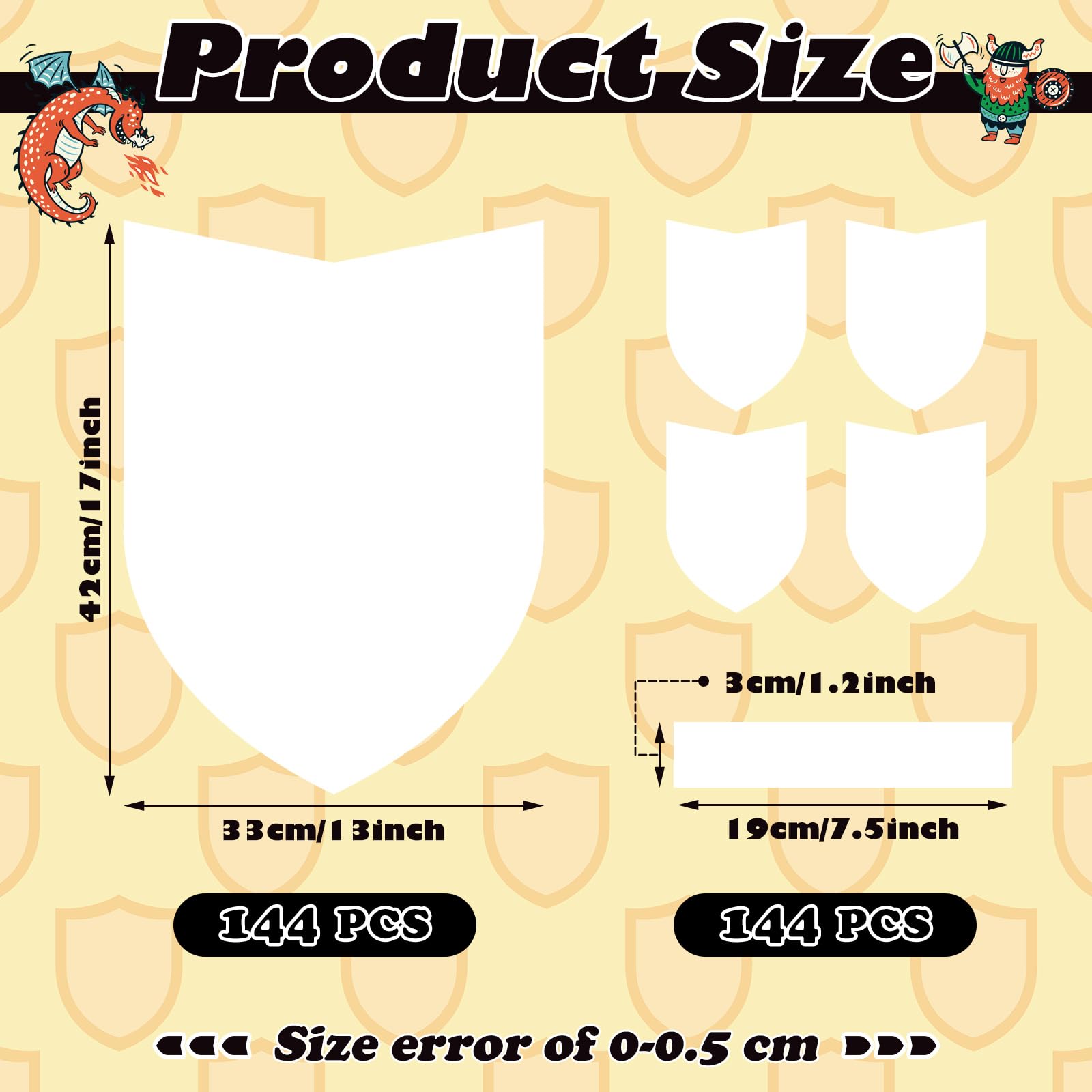 Snapklik.com : ReliThick 36 Pcs Blank Paper Shields For Kids DIY ...