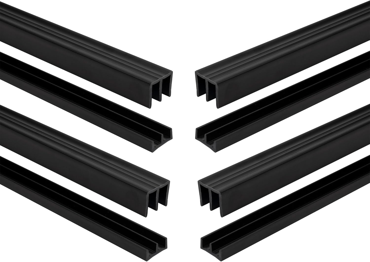 Amazon.com: 4 Pack Black Plastic Sliding Door Track Set for 1/4" Thick ...