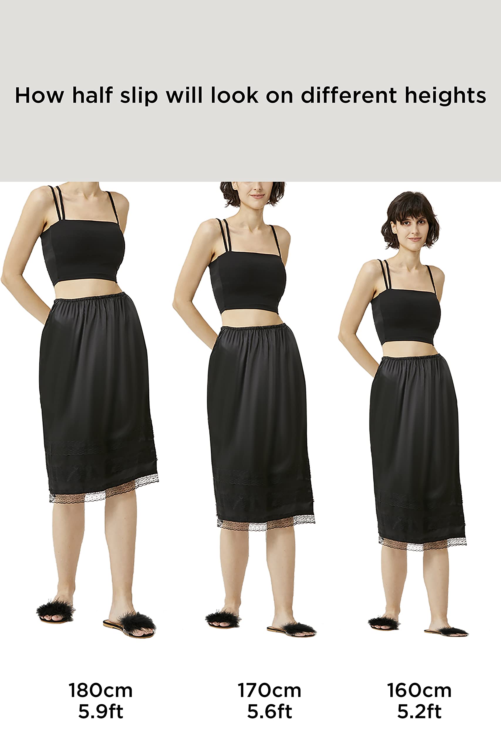 Snapklik.com : Womens Half Slip White - Long Underskirt Undergarments ...