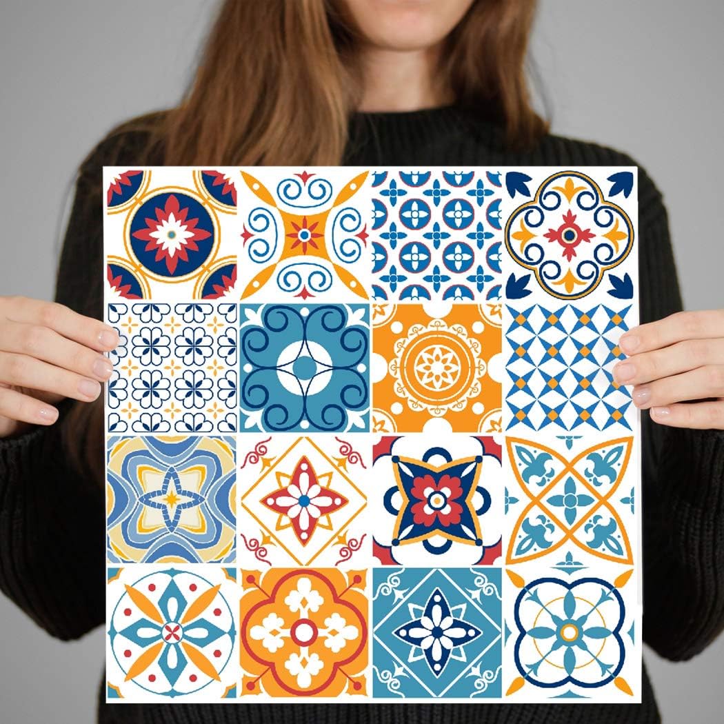 Amazon.com: RoyalWallSkins Decorative Tile Decals 4x4 Inch - Set of 16 ...