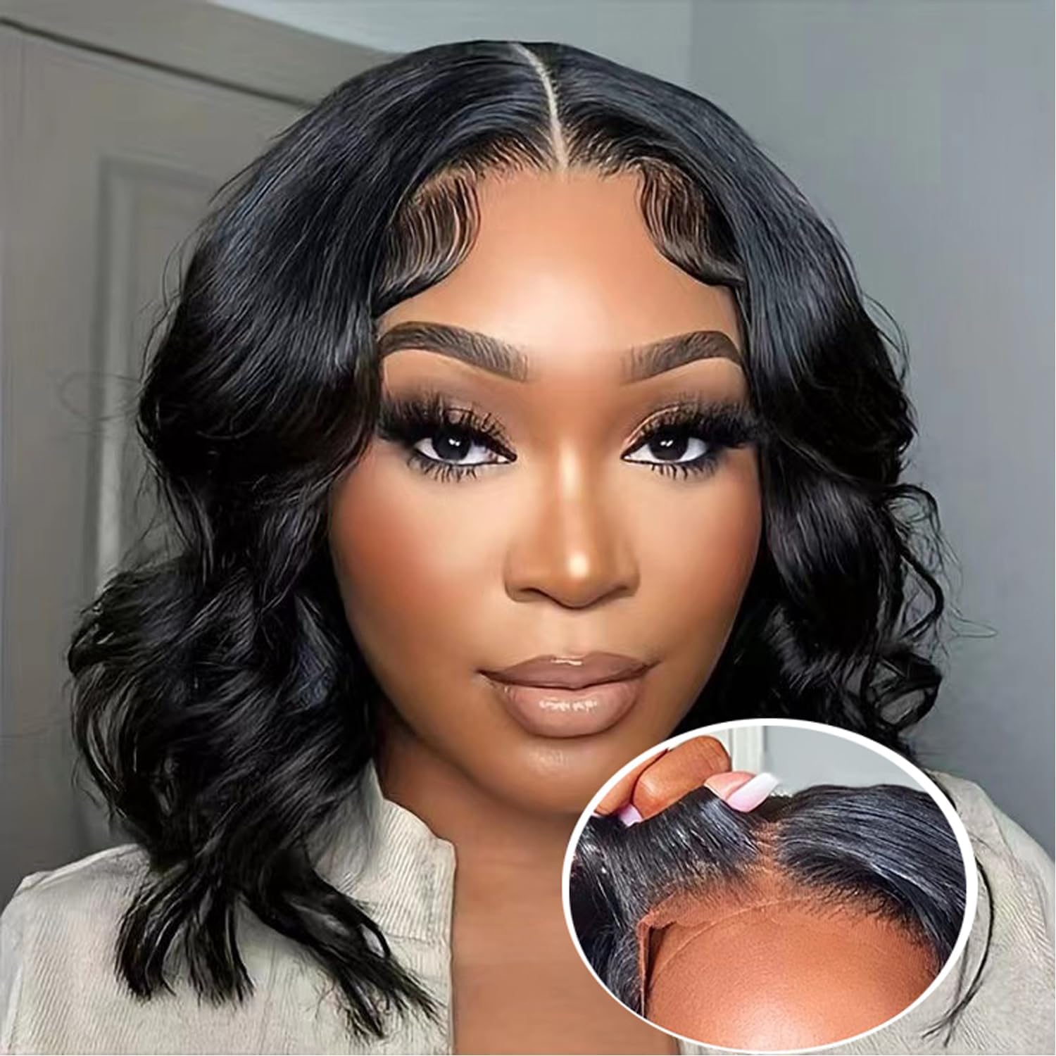 Amazon.com : Daveila Body Wave Glueless Wig Human Hair Pre Plucked Pre ...