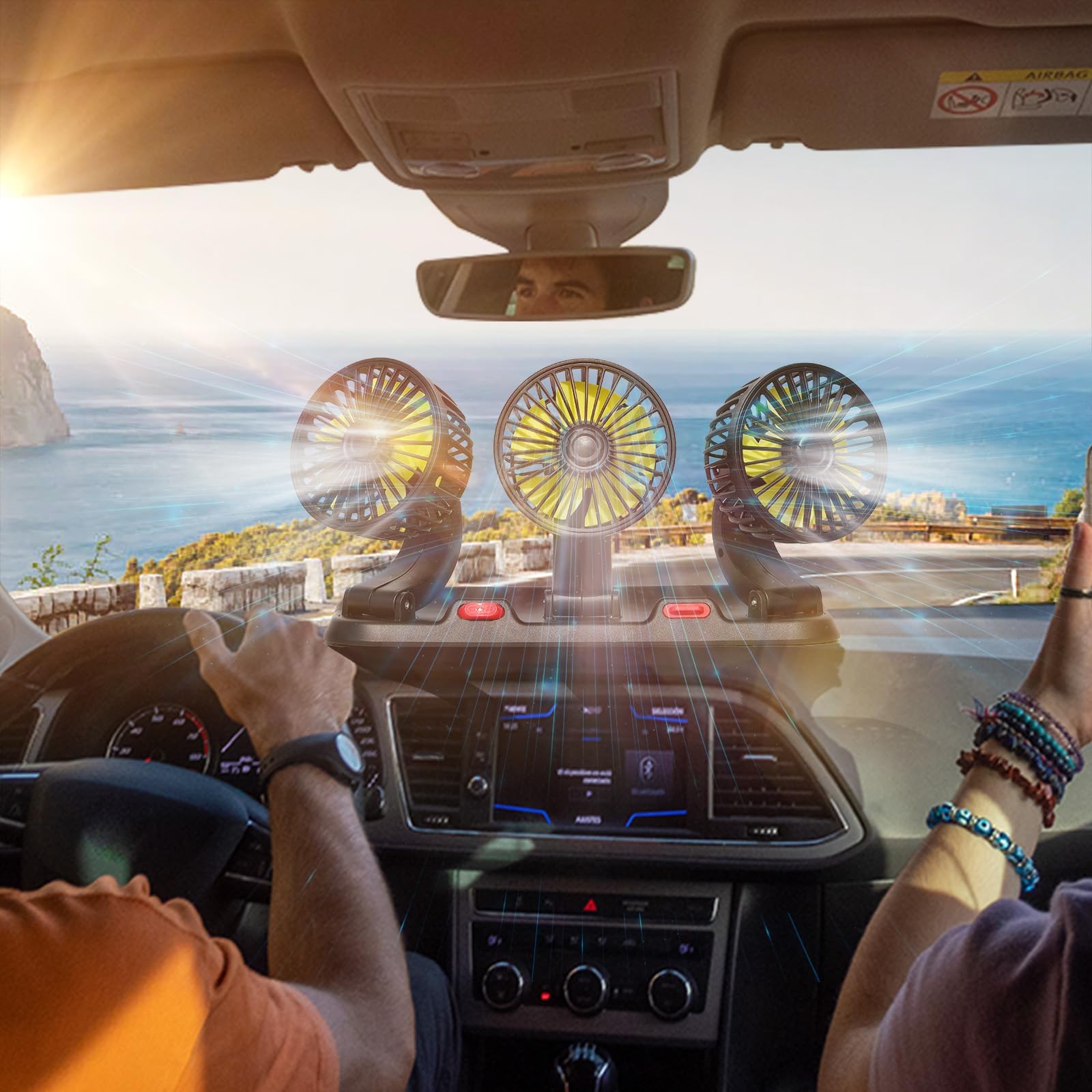 Amazon.com: Car Fan 12V, 360 Degree Rotatable Car Fan, Electric 2 Speed ...