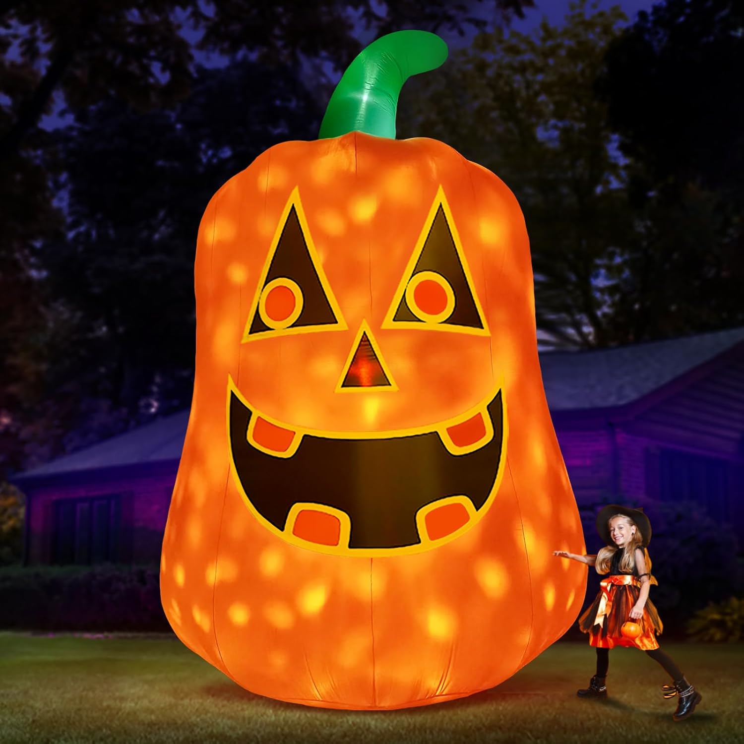 Amazon.com: PARAYOYO 12FT Giant Halloween Inflatable Pumpkin, Blow up Halloween Decoration Built ...