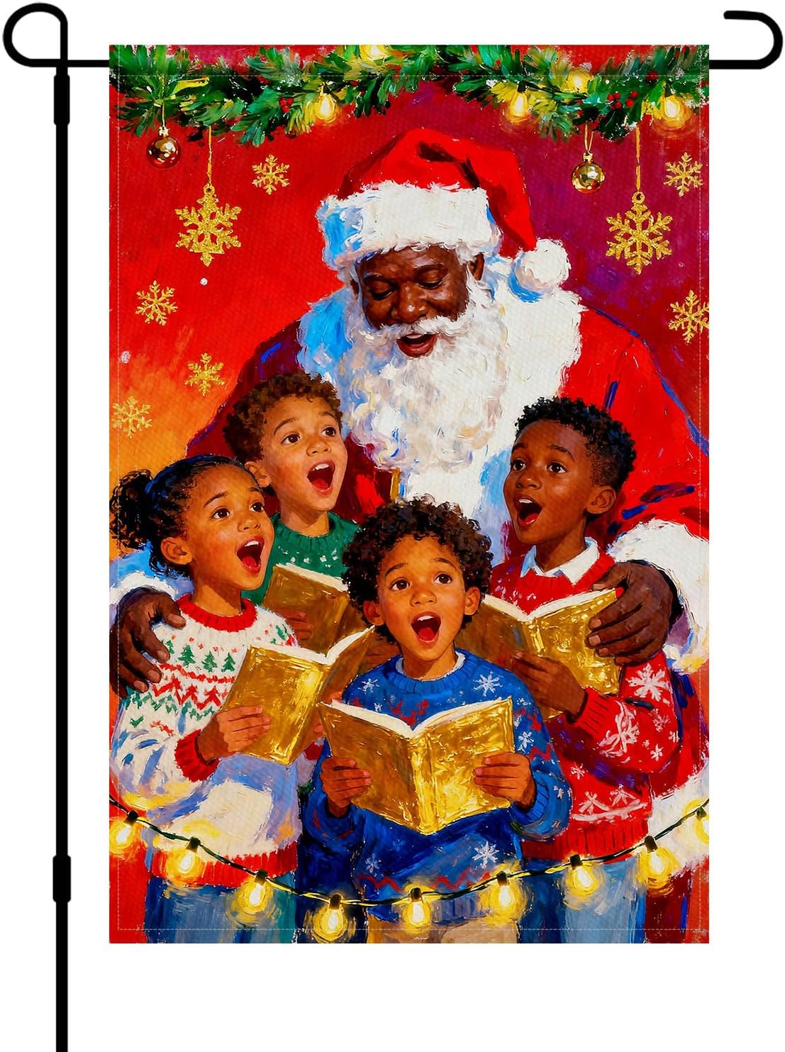 Amazon.com : HOMETITUTE Merry Christmas African American Black Santa ...