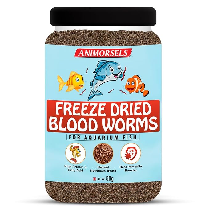 Animorsels Freeze Dried Blood Worms Stick Fish Food for All Life Stages ...