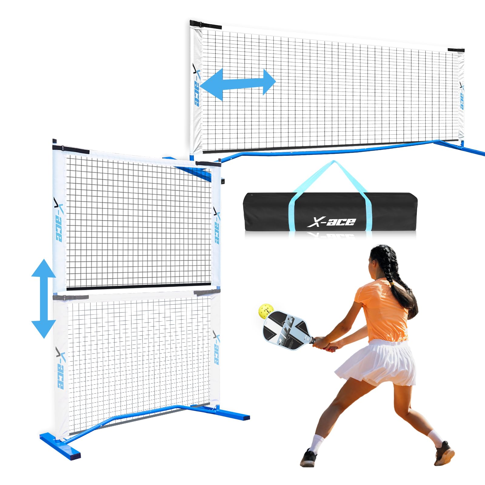 Amazon.com : X-ACE Mini Pickleball Net 3in1 for Pickleball Dink ...