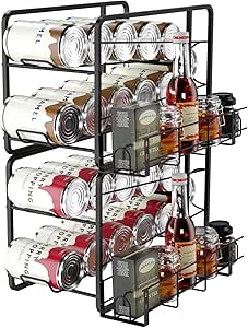 Amazon.com: 2 Pack Can Rack Organizer Stackable Can Storage Dispenser ...