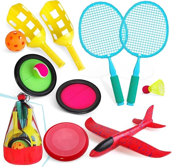 Amazon.com: Outdoor Sports Games Play Set - Outside Game Toys in Mesh ...