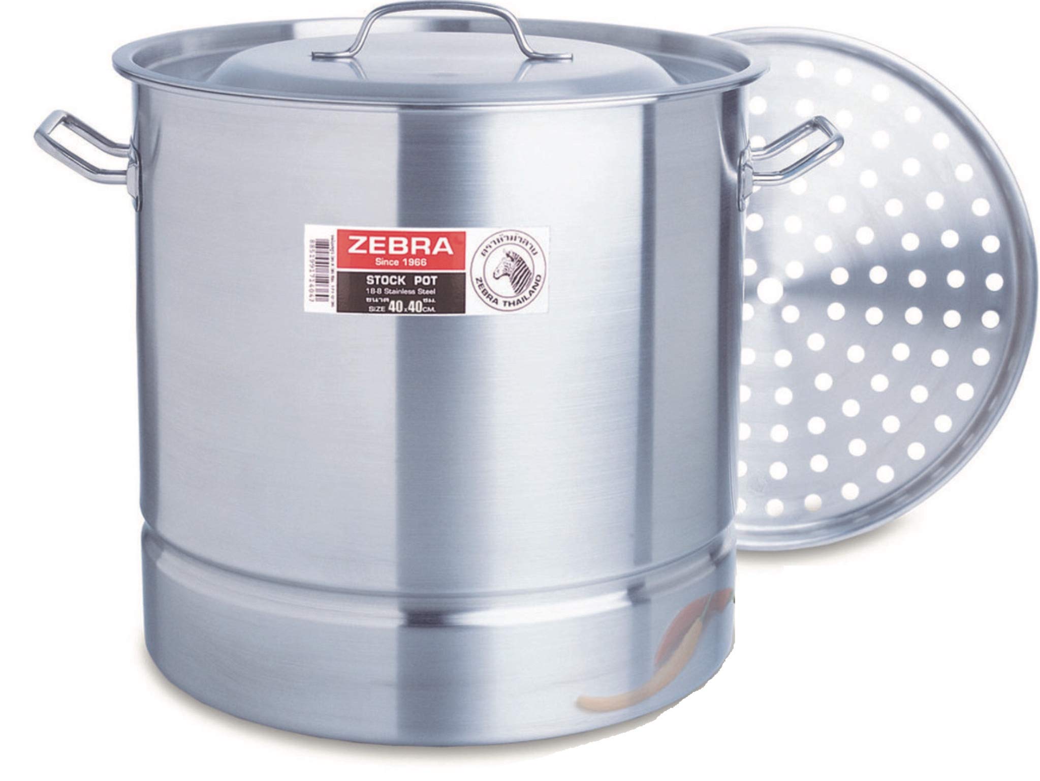 Zebra Original Stainless Steel Extra Large Stock Pot W Steamer ...
