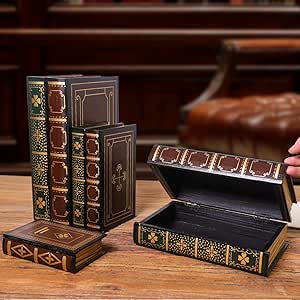 Amazon.com: ARIOU Book Stash Box, Fake Book Boxes, Classic Book Design ...