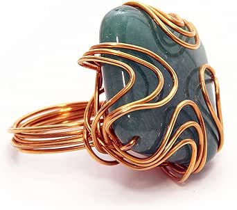 Amazon.com: Artizan Green Stone Square Ring (7, Green/Gold)