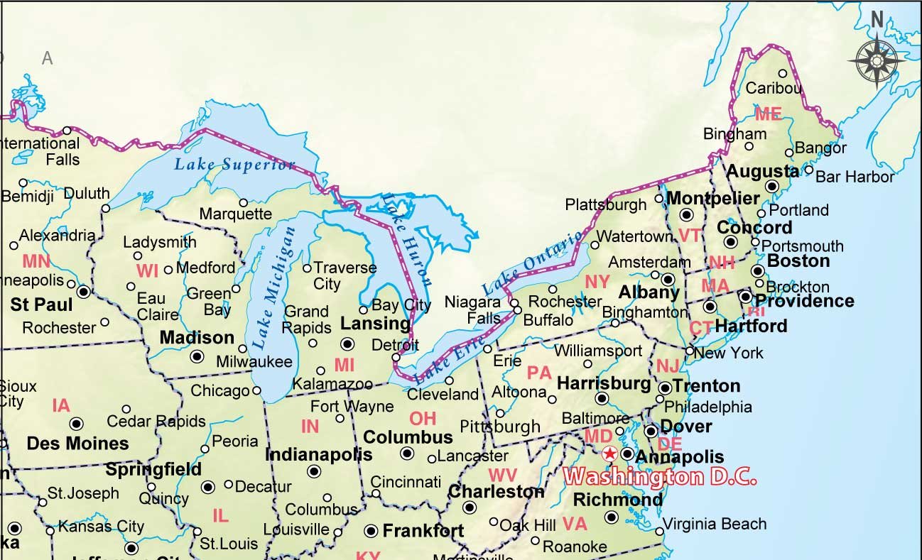 Mapa Con Las Principales Ciudades De Michigan Indiana Wikipedia, La