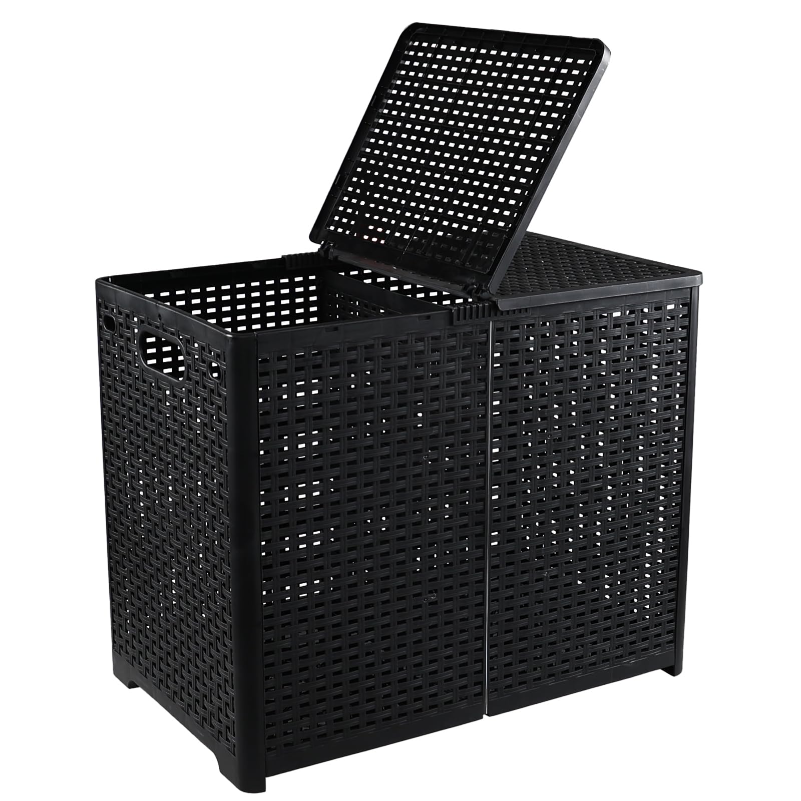 Amazon.com: Neadas Small Plastic Laundry Basket with 2 Sections ...