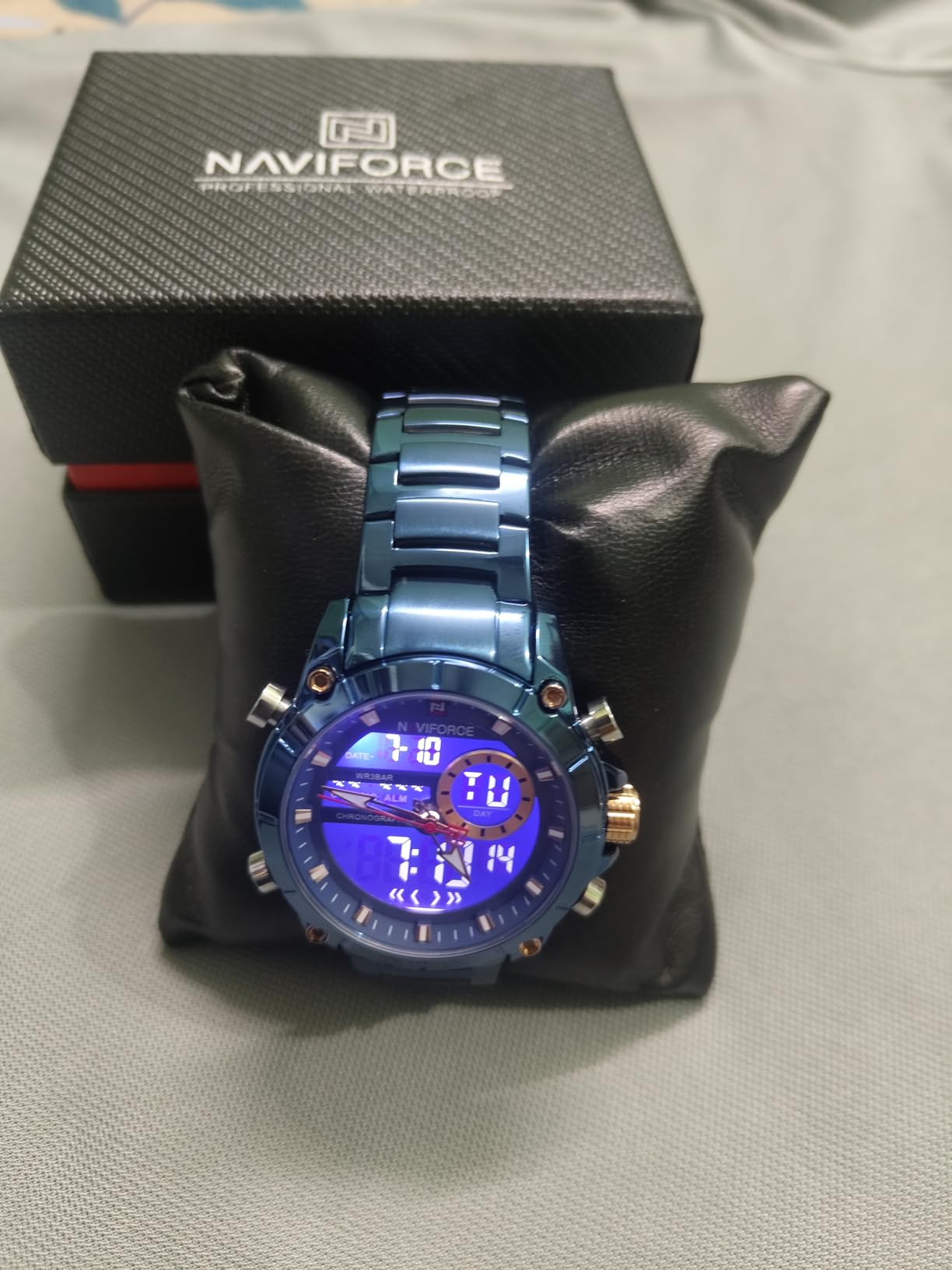 NAVIFORCE NF-9163 Analogue - Digital Men's Watch(Blue Dial Blue Colored ...