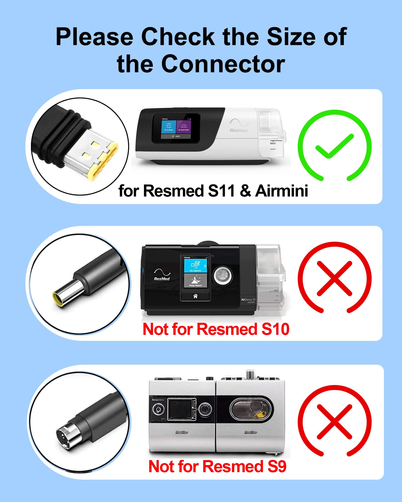 Snapklik.com : Replacement For Resmed Airsense 11 12 Volt Adapter ...
