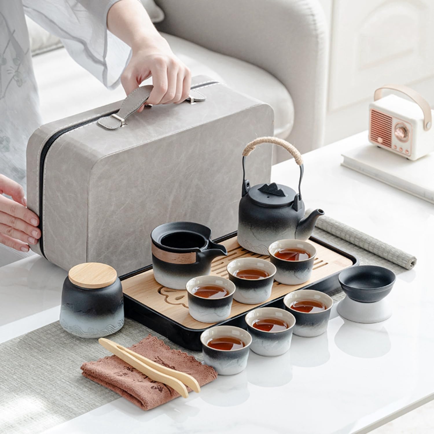 Amazon.com | Cocofa Gongfu tea sets, Portable Ceramic TeaSet, Asian Tea sets for adult, Tea Gift ...