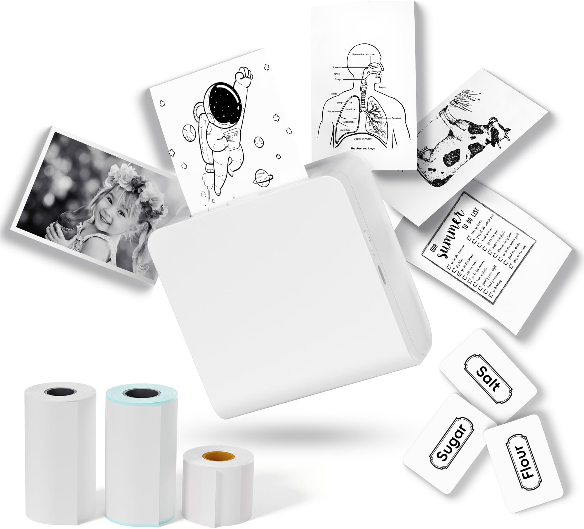 Amazon.com: eWonLife Mini Wireless Portable Sticker Printer - Inkless ...