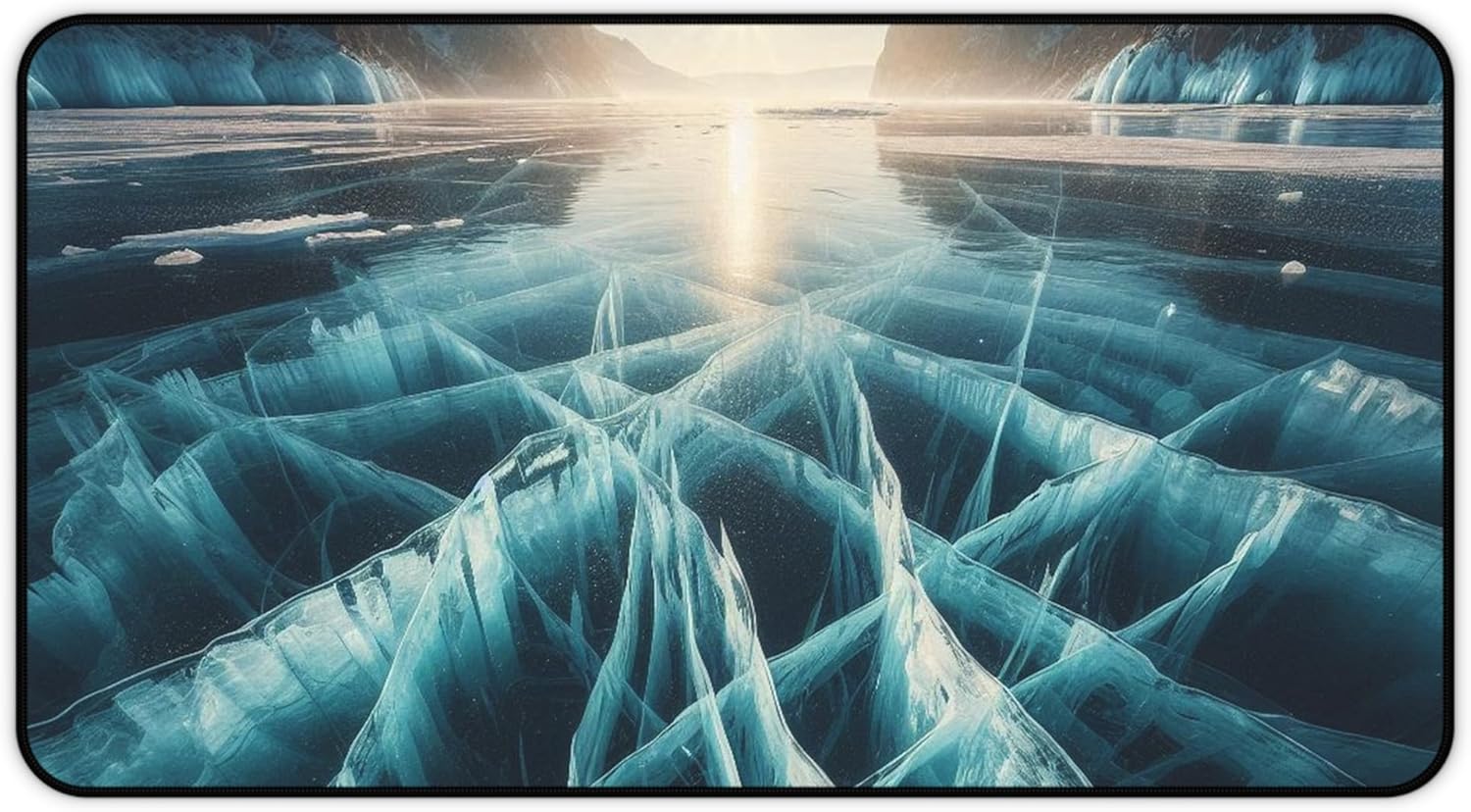 Lake Baikal Ice Desk Mat – Crystal-Clear Frozen Lake Design for Adult ...