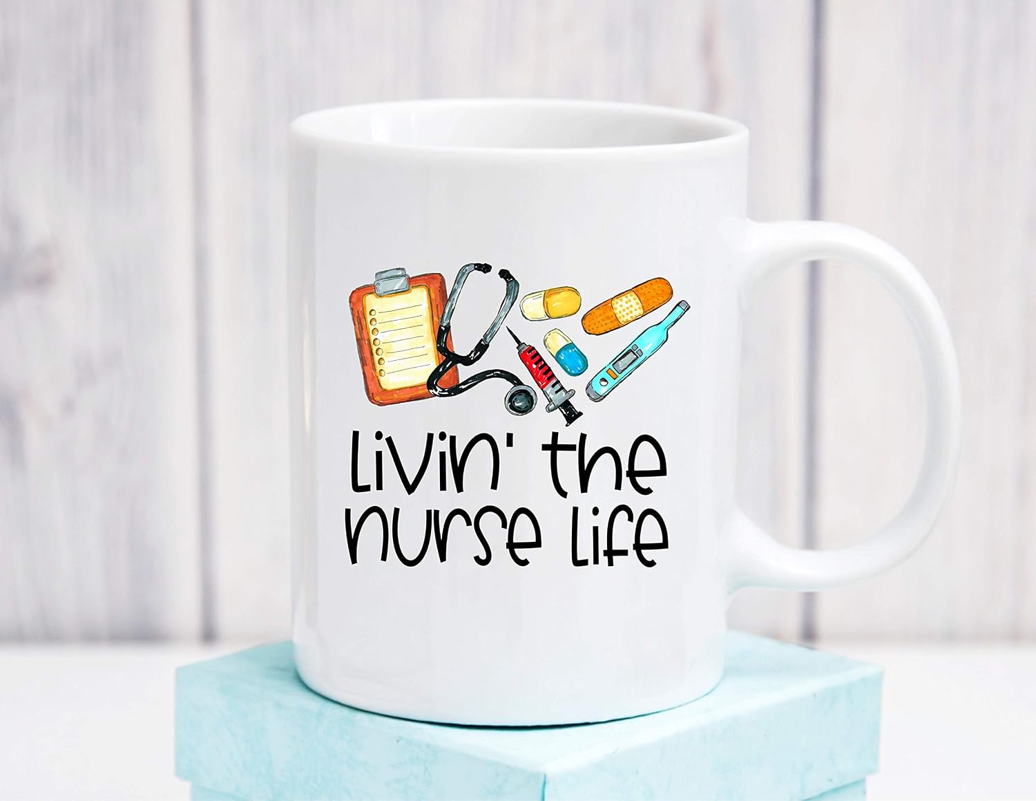 Amazon.com: Living The Nurse Life Ceramic Coffee Mug Nurse Graduation ...