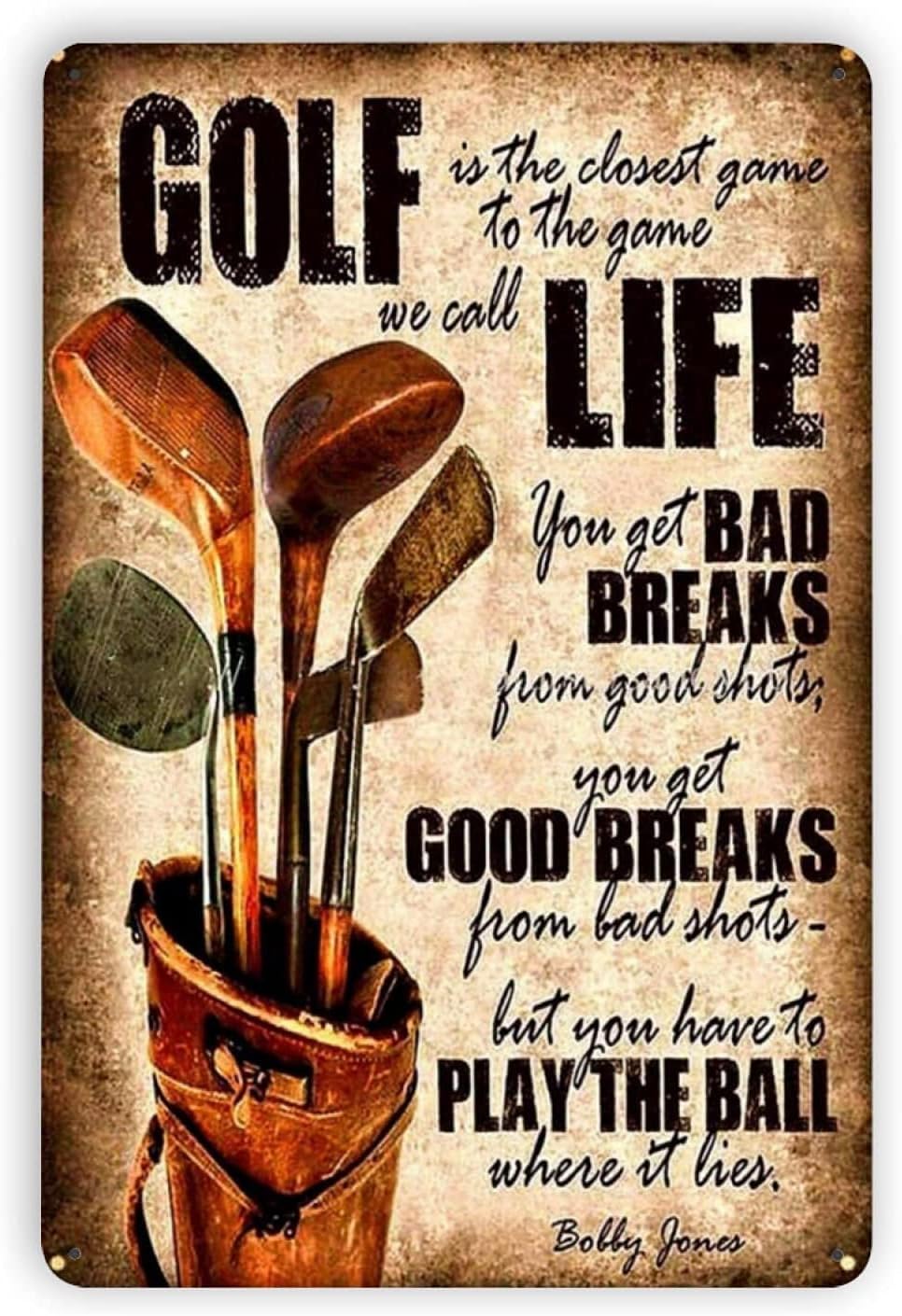 Amazon.com : Golf Club Metal Sign Vintage Club Decor Golf Is The ...