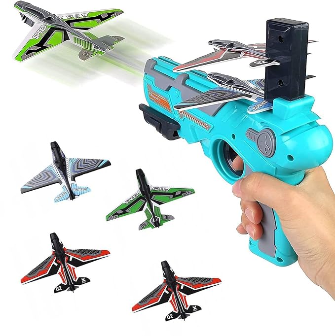 Buy GOSTAR Flying Airplane Shooter Toy Gun with 4 Foam Gliders, Superb ...