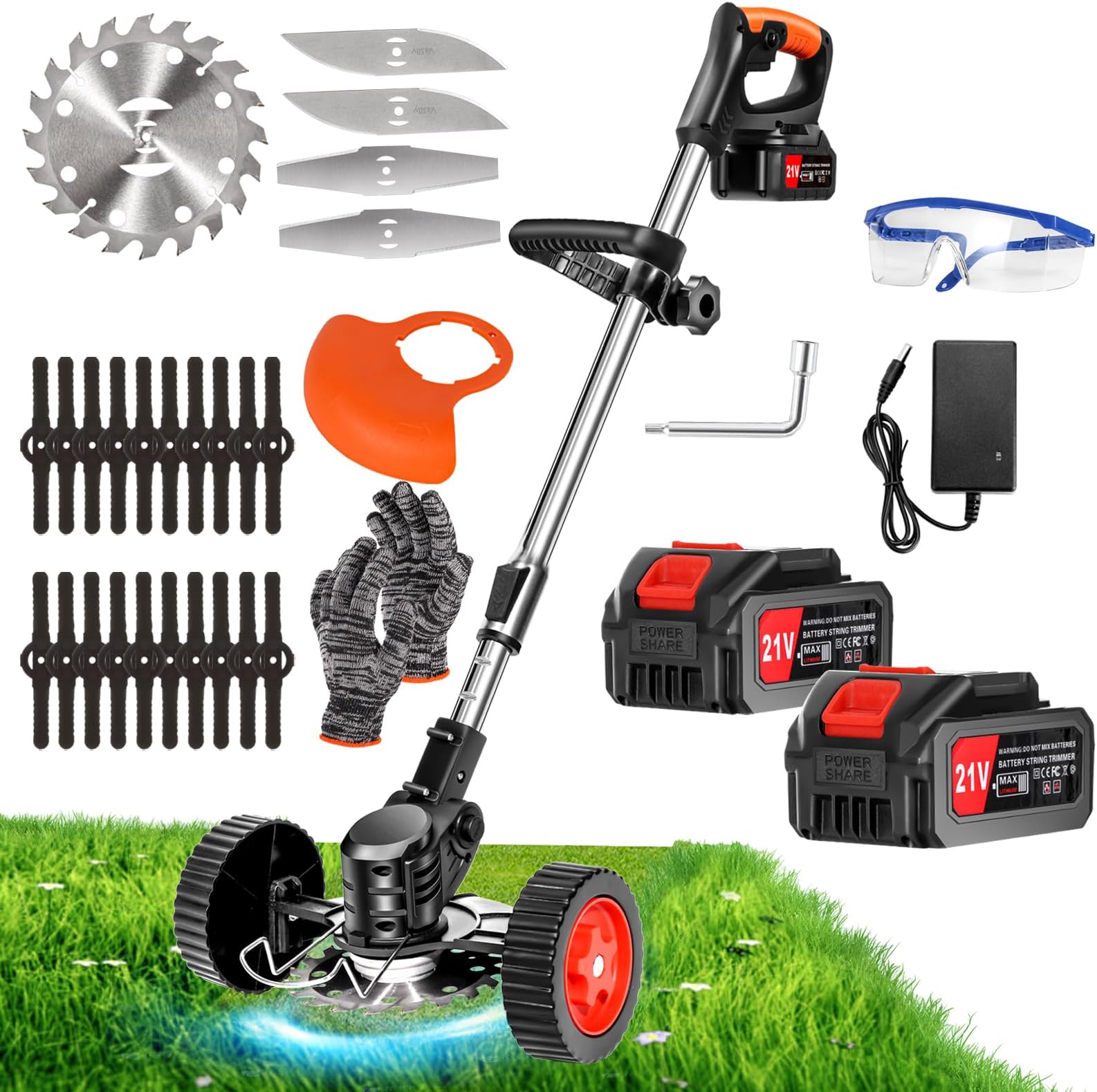 Amazon.com: Electric Weed Wacker 21v Weed Wacker Battery Operated ...