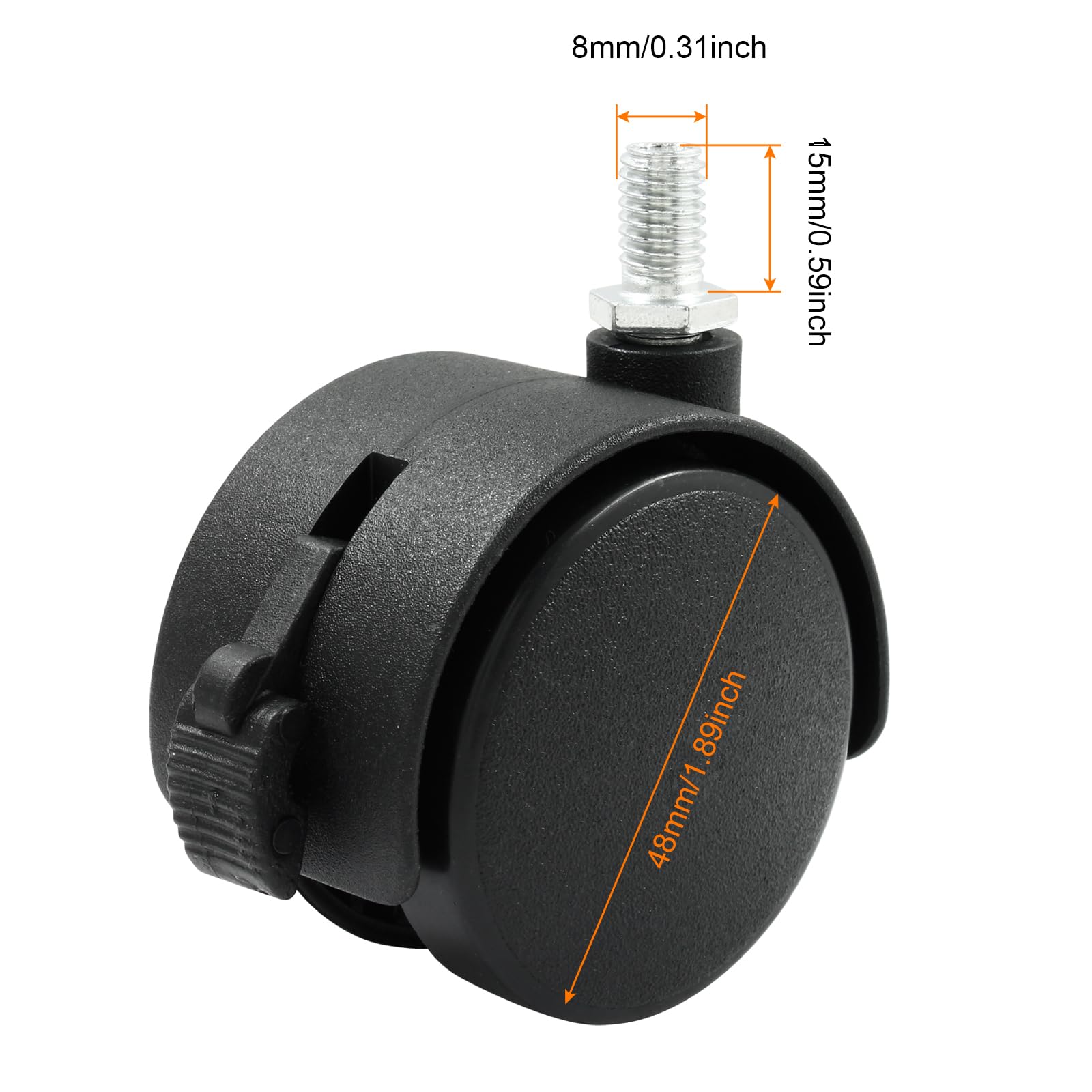 Snapklik.com : Moicstiy 4 Pack 2 Inch Caster Wheel Replacement, M8 ...