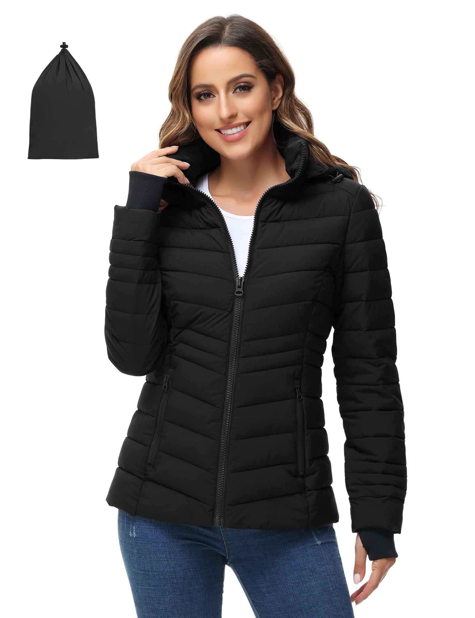 Amazon.com: ROYAL MATRIX Women's Packable Puffer Jacket, Lightweight ...