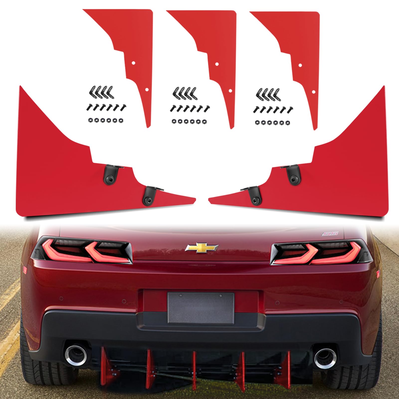 Universal Rear Diffuser Rear Bumper Diffuser Shark Fins Spoiler Lip For ...