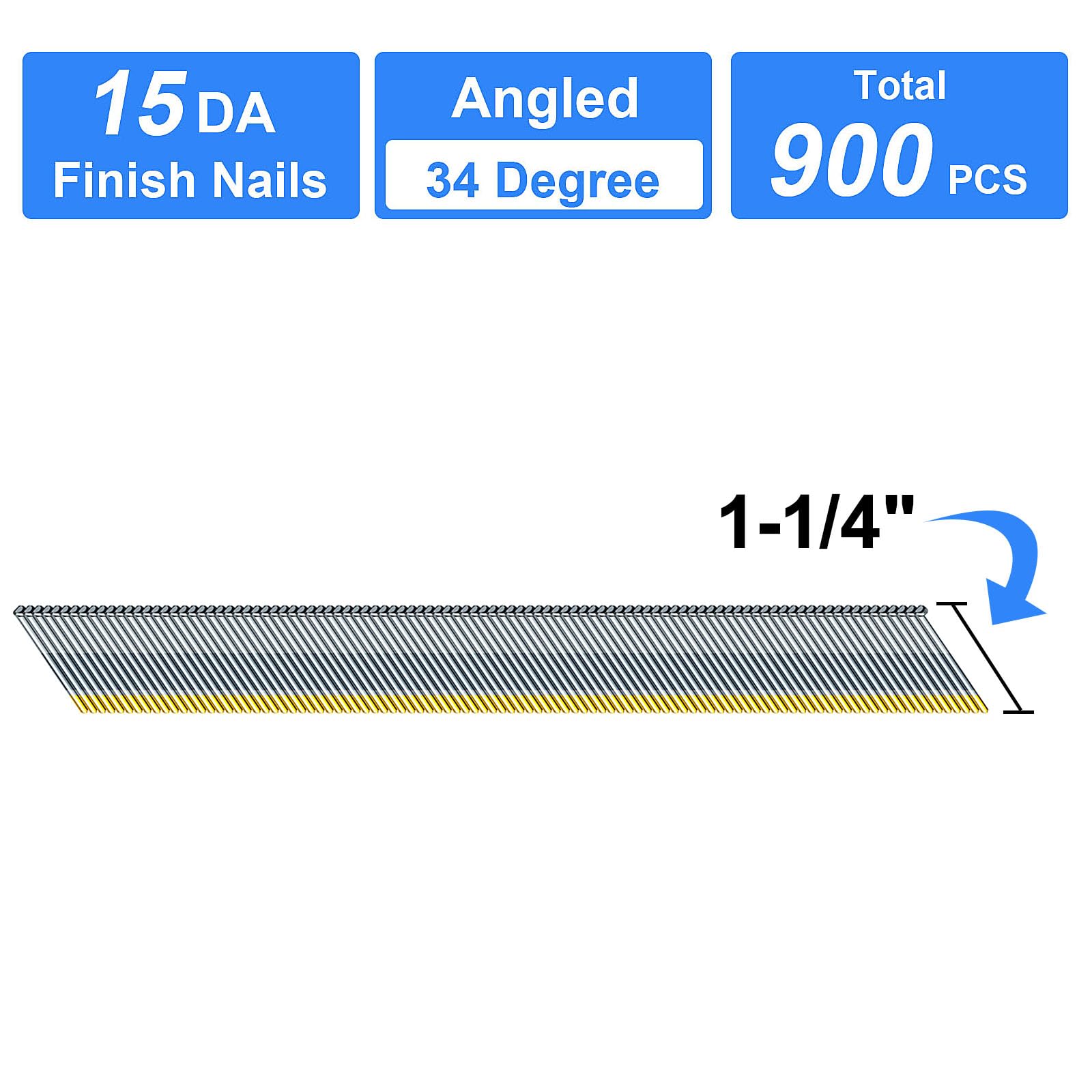 Snapklik.com : SimCos 15 Gauge 34-Degree DA Series Angled Finish Nails ...