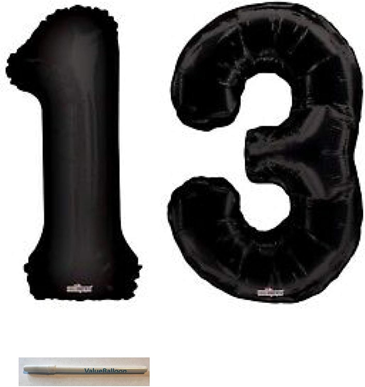 Amazon.com: Valueballoon Black Number 13 33” Balloon Birthday Party ...