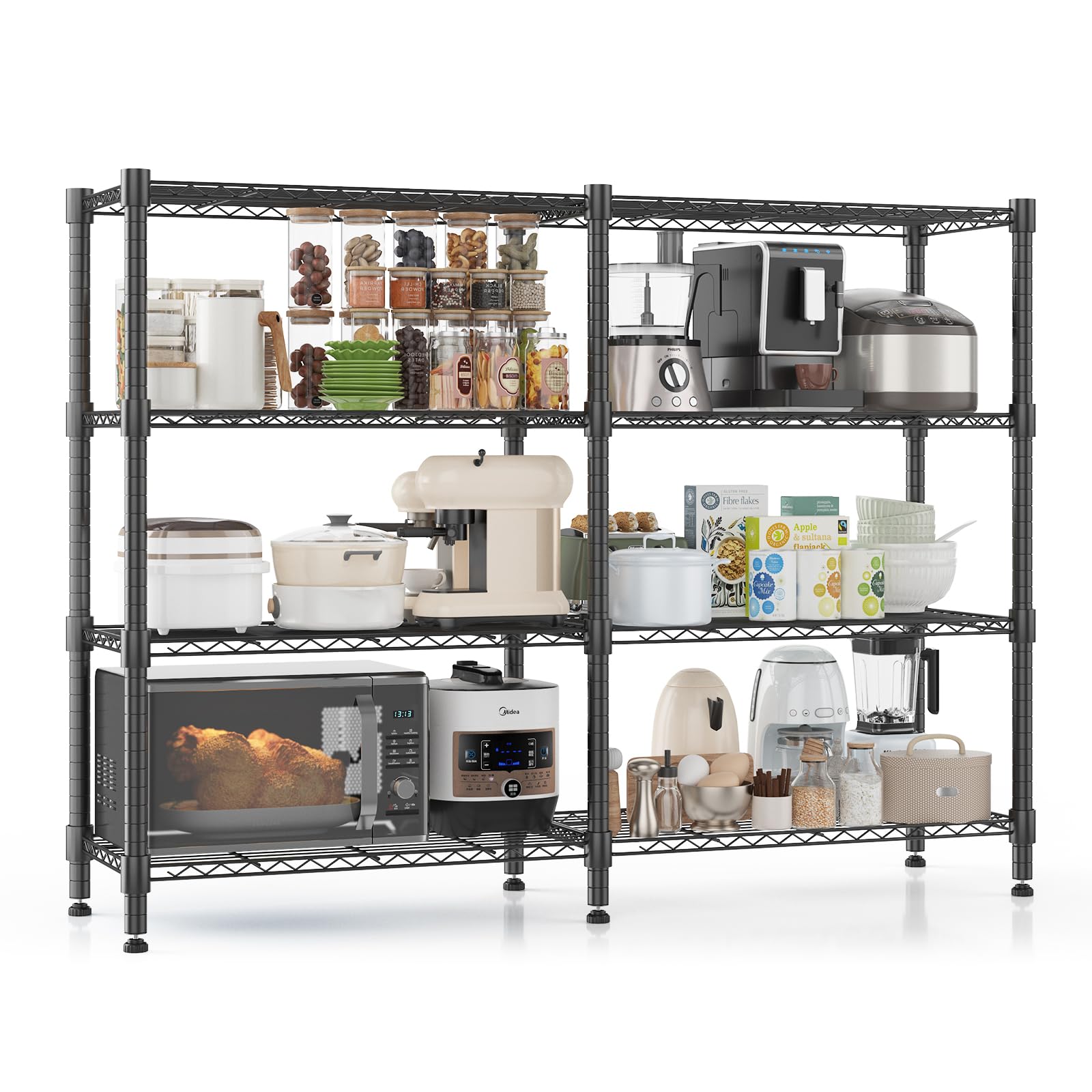 Amazon.com: Homdox Heavy Duty Storage Shelves, 4 Tier Wire Shelving ...