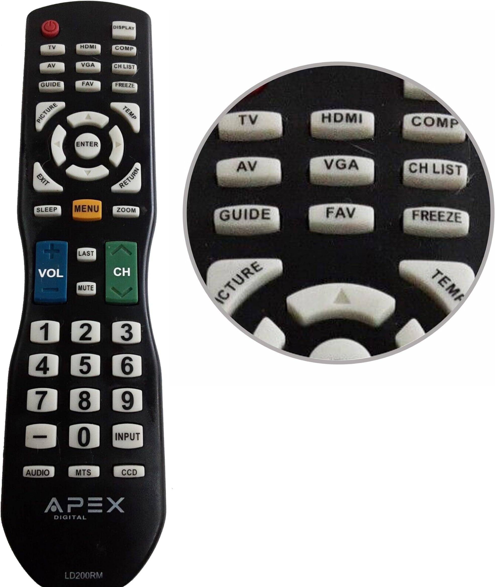 Amazon.com: APEX LD200RM Remote Control for all APEX LCD & LED TV for ...