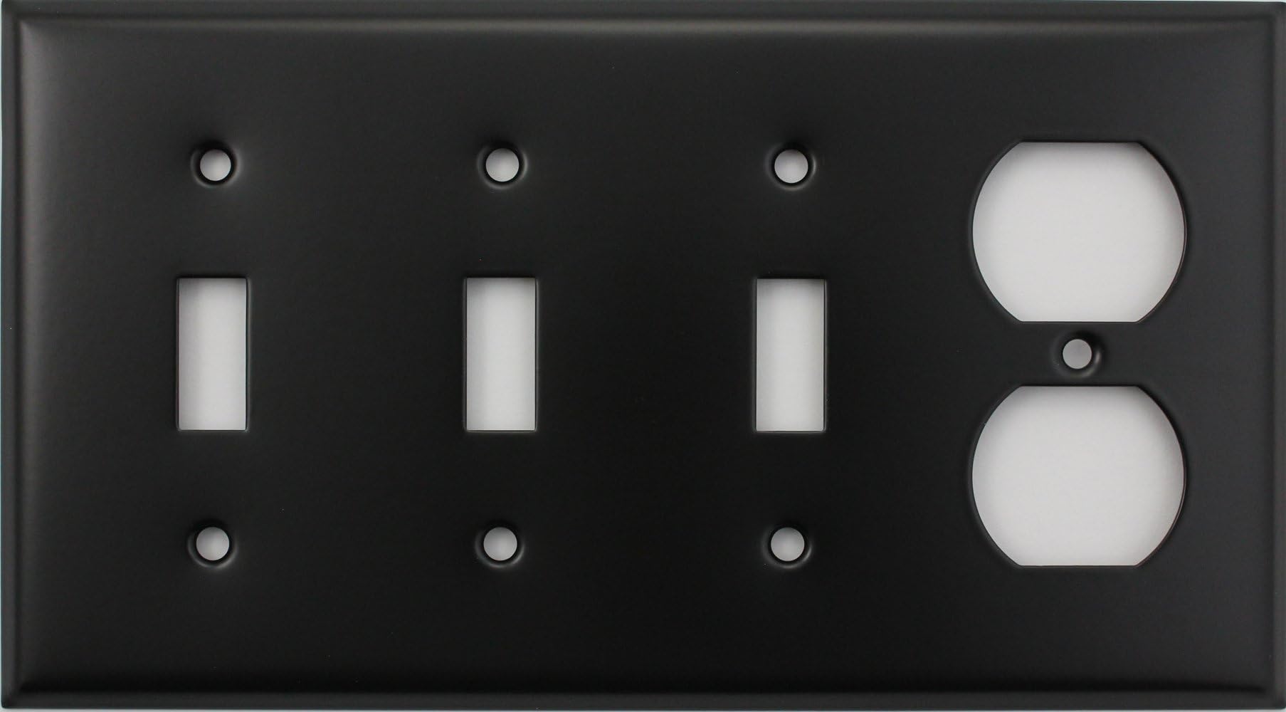Ivory Wrinkle 4 Gang Wall Plate - 2 Toggle Switches 2 Duplex Outlets ...