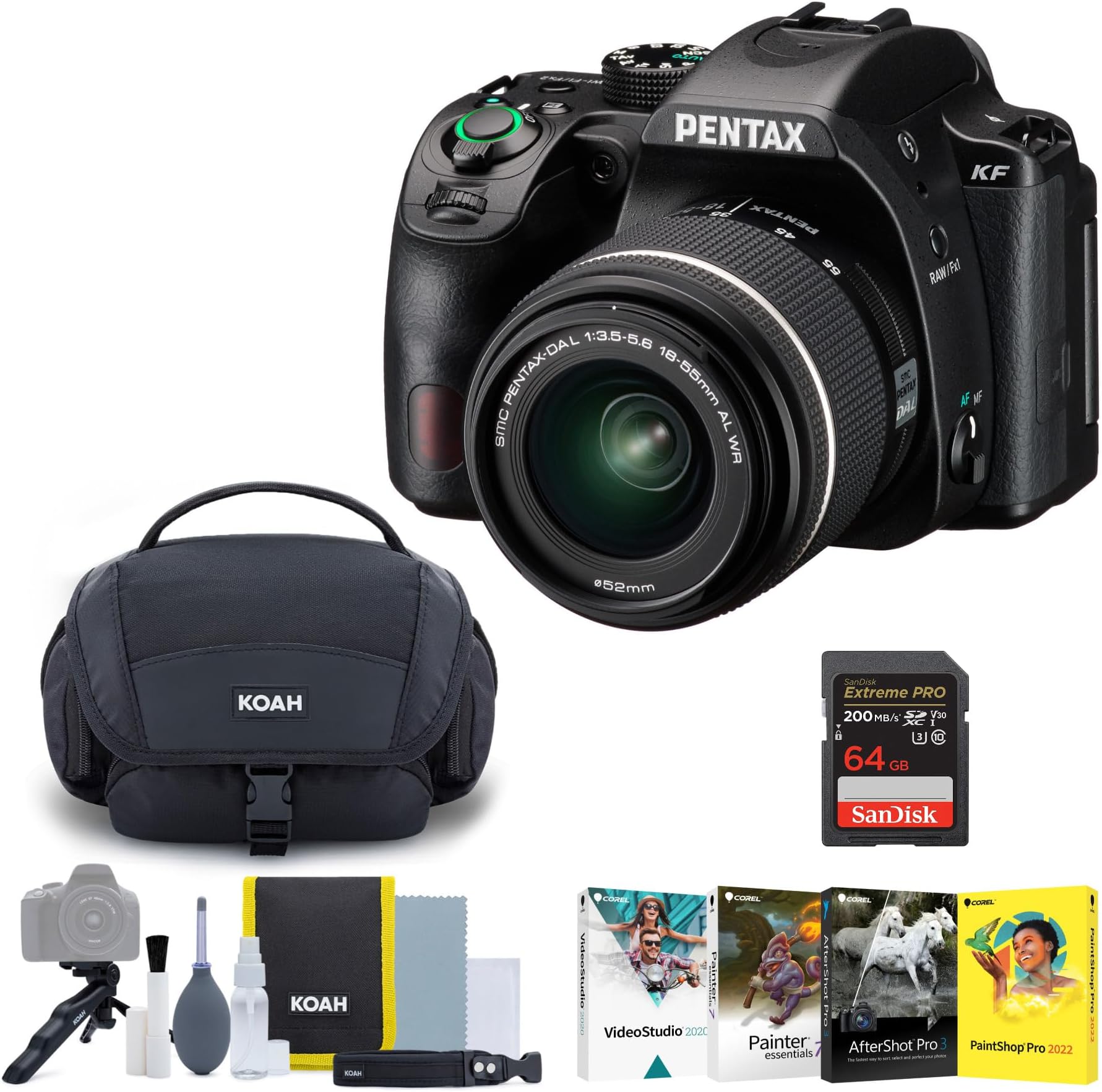 Amazon.com : Pentax KF DSLR Camera (Black) and PENTAX DA L 18-55mm F3.5 ...