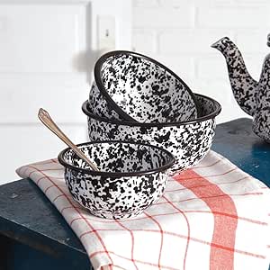 Amazon.com: Colonial Tin Works Splattered Enamel Bowls, 3.75-inch ...