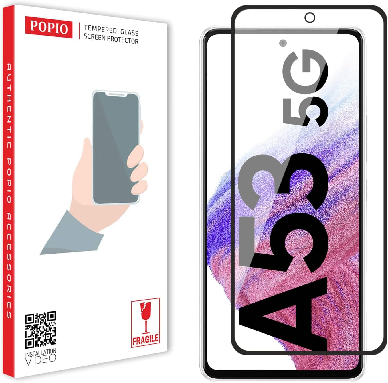 POPIO Tempered Glass Screen Protector Compatible For Samsung Galaxy A53 ...